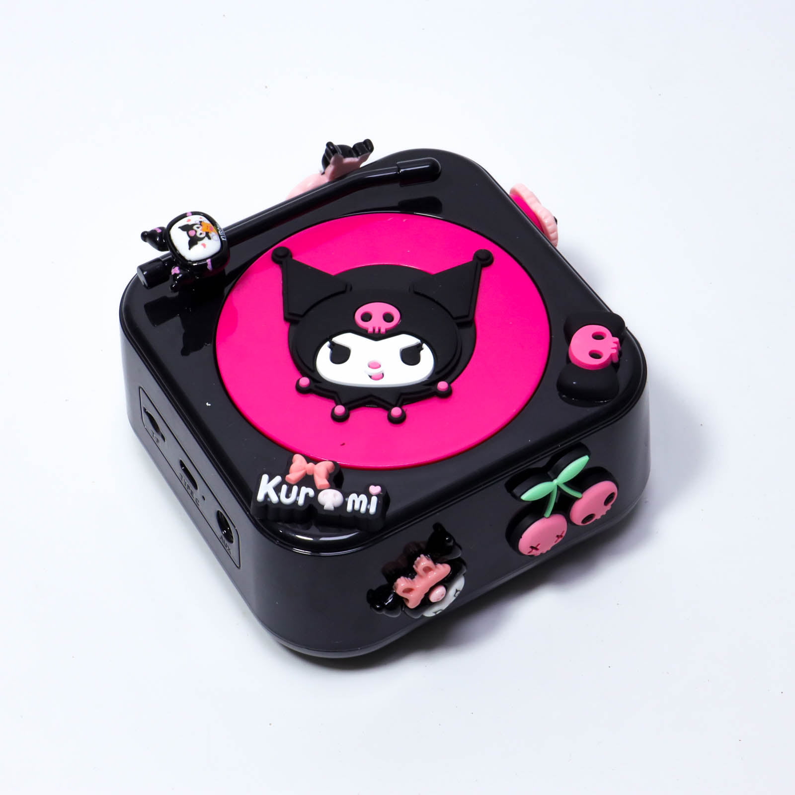 Kuromi DIY Mini Record vinyl Speaker Black And Pink With 12 3D Stickers ...