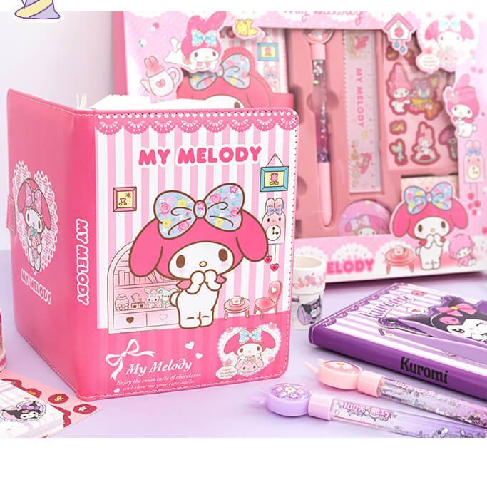 Kuromi My Melody Diary Kit Gift Set Kawaii Notepad Cute NoteBook – Toki ...