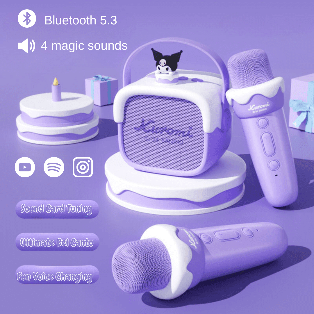 Kuromi Portable Bluetooth Mini Karaoke Microphone Singing Speaker with ...