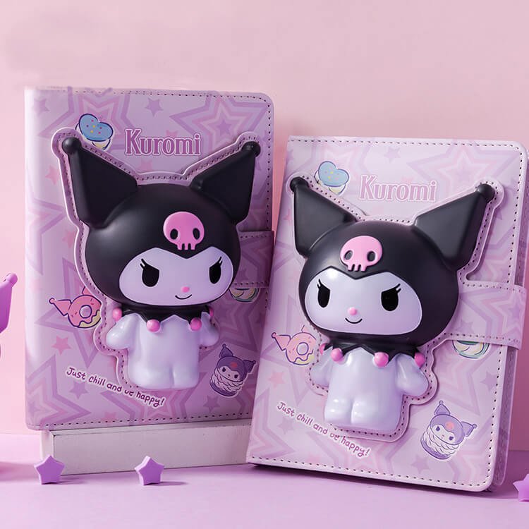 Kuromi Stress Relieving Magnetic Snap Notebook Cute Cartoon Notepad ...