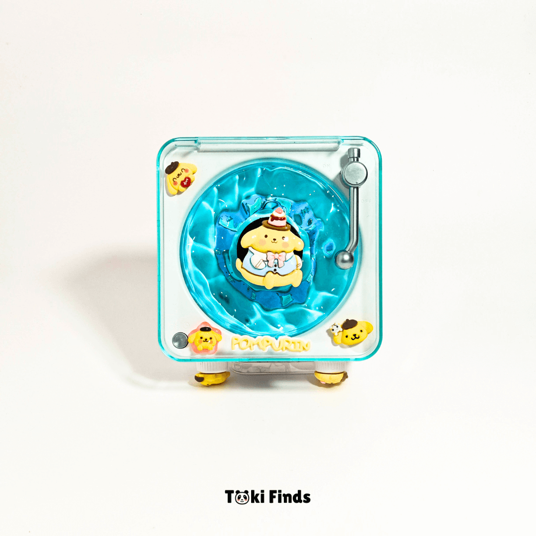 PomPompurin Retro Vinyl Music Bluetooth Speaker With Waves Light And ...